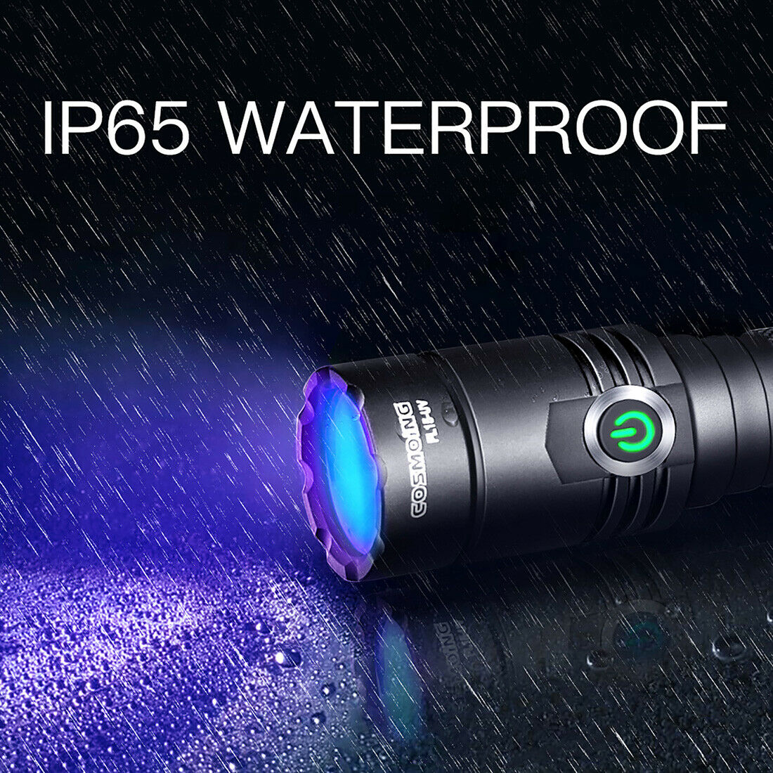 395nm UV Light Blacklight Tactical LED Flashlight Rechargeable 18650 ...