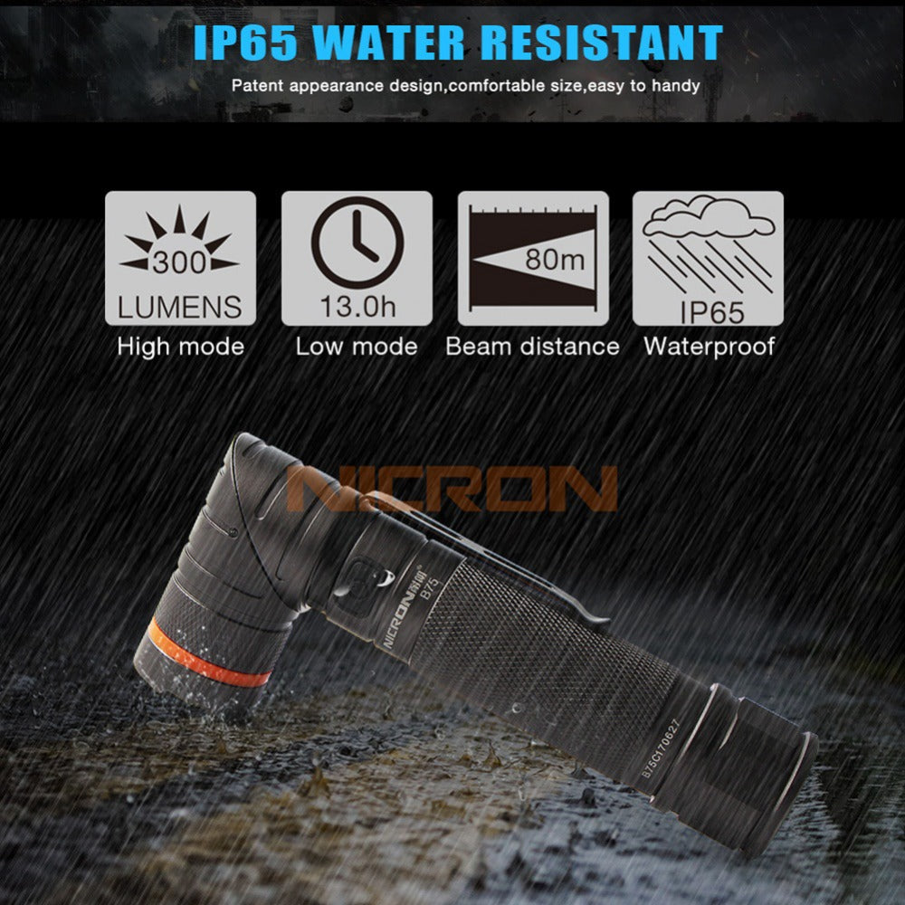 Nicron® Twist Magnetic UV Flashlight B75 Rechargeable High Bright ...